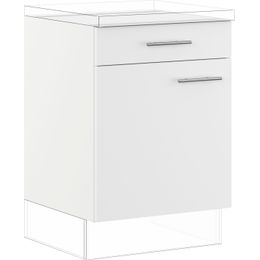 Unterschrank IMPULS K&Uuml;CHEN, B:60cm H:72,3cm T:57,6cm, wei&szlig;, Dekorfolie, Holzwerkstoff, K&uuml;che, Schr&auml;nke, ""Valencia & Tirana", in drei Breiten, H&ouml;he: