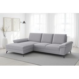 Sit & More Ecksofa SIT & MORE, B:264cm H:89cm T:174cm, grau, 100% Polyester, Wohnzimmer, Sofas, "Chelsea L-Form, B: 264 cm, mit Armteil-&