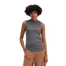Marc O'Polo MARC O'POLO Damen T-Shirt "aus elastischem Rippjersey", grau, Gr. XXL, unifarben, Obermaterial: 97% Baumwolle, 3% Elasthan, Shirts