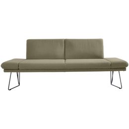 K+w Komfort & Wohnen Essbank, B:206cm H:88cm T:66cm, gr&uuml;n, K+W KOMFORT & WOHNEN, Wohnzimmer, Sitzb&auml;nke, "Pego Polsterbank", Seitenteilverstellung, wahlweise in 206 oder