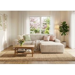 Ecksofa Trendmanufaktur, B:246cm H:73cm T:162cm, beige, 92%Polyester, 8%Polyamide, Wohnzimmer, Sofas, "Wien, wahlweise mit Sitzvorschub und