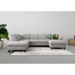 Sit & More Wohnlandschaft SIT & MORE, B:312cm T:224cm, grau, 95% Polyester, 5% Polyamid, Sofas, "Maggiore U-Form", wahlweise mit Kopfteilverstellung,