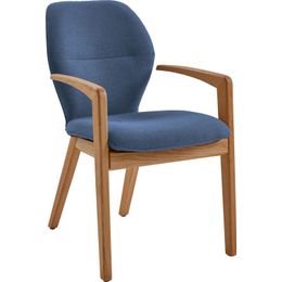 NIEHOFF SITZM&Ouml;BEL Esszimmerstuhl, B:57cm H:89cm T:64cm, blau, NIEHOFF SITZM&Ouml;BEL, 100% PES, St&uuml;hle, 1 Armlehnenstuhl, Eiche massiv, verschiedene Farben, Sitzh&ouml;he 49