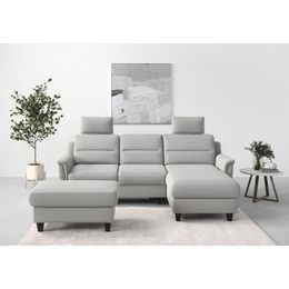 Sit & More Ecksofa SIT & MORE, B:234cm H:90cm T:168cm, silber, Wohnzimmer, Sofas, "Far&ouml; L-Form", inklusive Federkern, wahlweise mit Schlaffunktion und Bettkasten