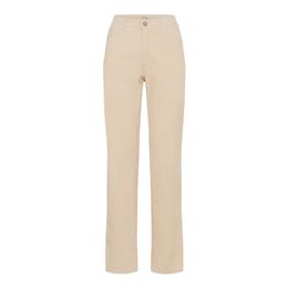 Brax Damen 5-Pocket-Hose "Style CAROLA", beige, Gr. 19, Web, 75% Baumwolle, 24% Lyocell, 1% Elasthan, Hosen