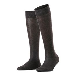 Falke Damen Kniestr&uuml;mpfe "Sensitive London", Gr. 35, grau, Obermaterial: 96% Baumwolle CO. 2% Elasthan EL. 2% Polyamid PA., glatt, Socken