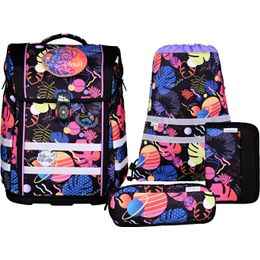 McNeill Kinder Schulranzen "Perfecto, Disney Stitch, black", bunt, Polyester, Rucks&auml;cke, inkl. Federm&auml;ppchen, Turnbeutel, Schlamperrolle & Motivmagnet