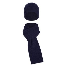 FELIX HARDY Damen Strickm&uuml;tze "Set aus Schal und M&uuml;tze", blau, 80% Polyacryl, 13% Polyester, 7% Elasthan, M&uuml;tzen