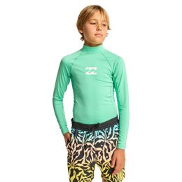 Billabong Kinder Rash Guard "Waves All Day"acid gr&uuml;n, Gr. M, Obermaterial:85% Polyester, 15% Elasthan., Shirts