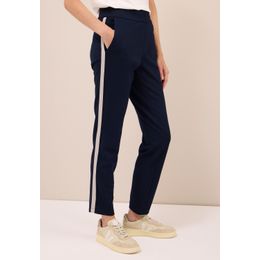 Cecil Damen Stoffhose, blau, Gr. XL, unifarben, Stoff, 67% Viskose, 28% Nylon, 5% Elasthan, Hosen, mit Galonstreifen