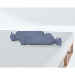 Nackenrollenbezug Biberna, B:15cm L:40cm, blau, Feinjersey, Obermaterial: 100% Baumwolle, Kissenbez&uuml;ge, "Michi", Jersey (1 Pack mit 2 St&uuml;ck), dichte,