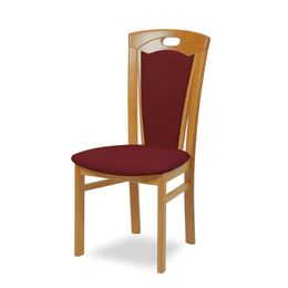 Esszimmerstuhl Home Affaire, B:48cm H:100cm T:57cm, rot, Massivholz, St&uuml;hle, "FERDI Made in Italy, Massivholz", Bezug Feinstruktur (wasser- und