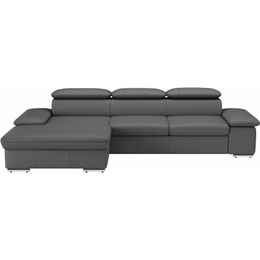 Sit & More Ecksofa SIT & MORE, B:286cm H:73cm T:174cm, braun, NaturLEDER, Wohnzimmer, Sofas, "Valantine L-Form, B: 286 cm", mit Arm- & Kopfteilverstellung,