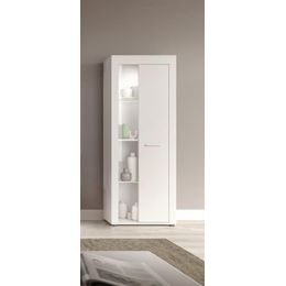 Vitrine OTTO HOME, B:60cm H:159cm T:35cm, wei&szlig;, Wohnzimmer, Schr&auml;nke, "AOSTA, H&ouml;he 159 cm, 1 T&uuml;r (li/re), 2 Glasb&ouml;den, 4 F&auml;cher", Standvitrine,