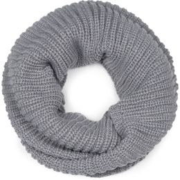 styleBREAKER Damen Strickschal "Unifarbener Feinstrick Loop", grau, Modisch, Obermaterial: 100% Polyacryl PAN., Modet&uuml;cher