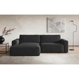 Ecksofa COTTA, B:288cm, schwarz, 100% Polyester, Wohnzimmer, Sofas, "Lasso L-Form, B: 288 cm, XL Sofa, Top Modern", XL Recamiere B:114 cm, bequeme