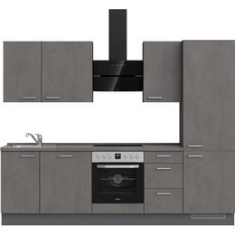 K&uuml;chenzeile Nobilia, B:270,3cm H:216,6cm T:60cm, grau, Komplettk&uuml;chen-Sets, ""Riva II", NEU: individuell anpassbar mit gratis Profi-Beratung",