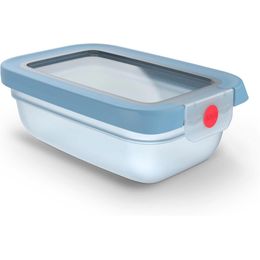 Emsa Frischhaltedose "oneClick", B/H/L: 11,71cm x 6,15cm x 17,49cm, blau, Lebensmittelaufbewahrungsbeh&auml;lter, verschlossen mit nur 1 x Klick, 100%