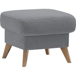 Hocker, B:57cm H:47cm T:57cm, grau, exxpo - SOFA FASHION, Wohnzimmer, Hocker, "Samso, kompakte und bequeme Sitzgelegenheit in aktuellem Cord Bezug"