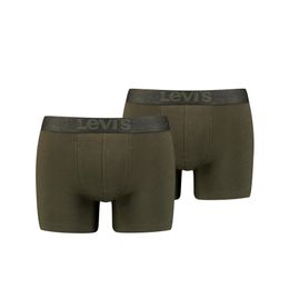 Levi's LEVI'S Herren Boxershorts "LEVIS MEN MEL WB BOXER BRIEF ORG CO 2P", Gr. S, gr&uuml;n, Obermaterial: 95% Baumwolle, 5% Elasthan, Unterhosen, mit breitem