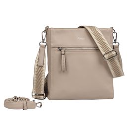 Gabor Damen Umh&auml;ngetasche "Silena", grau, Polyurethan, clean, gepflegt, gepr&auml;gtes Muster, unifarben, Taschen, hochwertig gewebte Gurtband und ein