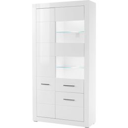 Vitrine Home Affaire, B:100cm H:198cm T:35cm, wei&szlig;, FSC-zertifizierter Holzwerkstoff, Wohnzimmer, Schr&auml;nke, "Bianco, moderne Standvitrine,