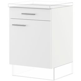 Unterschrank IMPULS K&Uuml;CHEN, B:60cm H:72,3cm T:57,6cm, wei&szlig;, Dekorfolie, Holzwerkstoff, K&uuml;che, Schr&auml;nke, ""Valencia & Tirana", in drei Breiten, H&ouml;he: