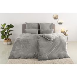 Bettw&auml;sche OTTO HOME, grau, Fleece, Obermaterial: 100% Polyester, Bettw&auml;sche, "Desner3, besonders weich im Griff, Cashmere-Touch", Bettw&auml;sche mit