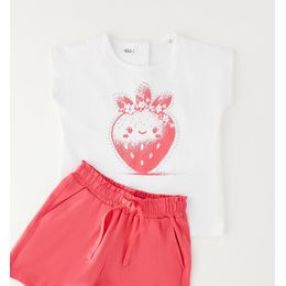 IDO M&auml;dchen Shorts "BABY GIRL SUMMER SET", rosa, Gr. 74, 100% Baumwolle - 95% Baumwolle, 5% Elasthan, Hosen