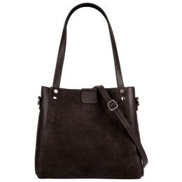 FORTY Damen Shopper, braun, Leder, unifarben, Taschen, echt Leder, Made in Italy