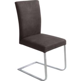 K+w Komfort & Wohnen Esszimmerstuhl, B:46cm H:98cm T:60cm, braun, K+W KOMFORT & WOHNEN, St&uuml;hle, "Santos II, Freischwinger"
