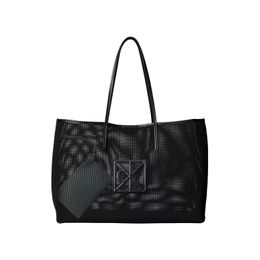 Calvin Klein Damen Tragetasche "EMBLEM MESH XL TOTE", schwarz, Polyester, Mesh, Taschen, Umh&auml;ngetasche, Schultertasche mit Logoschriftzug
