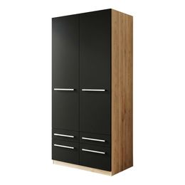 Kleiderschrank Priess, B:94cm H:193cm T:54cm, braun, Holzwerkstoff, Schlafzimmer, Schr&auml;nke, "Schrank Garderobe W&auml;scheschrank Barcelona in 5 Breiten",