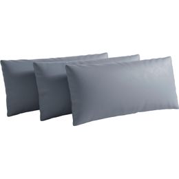 Sit & More Sofakissen SIT & MORE, B:60cm H:30cm T:12cm, grau, Leder, Polsterauflagen, "Vanity Leder, 3er Set, B: 60 cm"