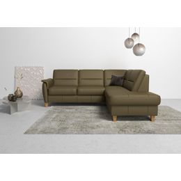 Ecksofa Home Affaire, B:236cm H:89cm T:212cm, gr&uuml;n, Luxus-Microfaser (100% Polyester);Struktur (100% Polyester);Luxus-Microfaser in Lederoptik (100%