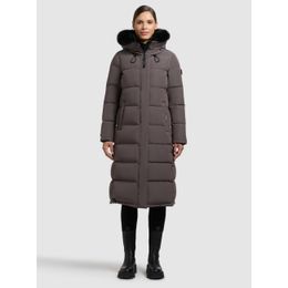Khujo Damen Steppmantel "PORDE2"graphite grau, Gr. XXL, unifarben, Canvas, 85% Polyester, 15% Baumwolle, M&auml;ntel