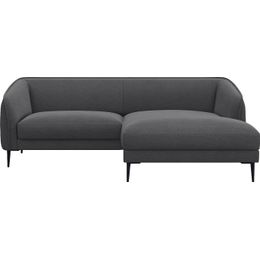 Ecksofa FLEXLUX, B:218cm H:74cm T:149cm, grau, 100% Polyester, Wohnzimmer, Sofas, "Belle Designsofa, bequem durch Kaltschaum im Sitz",