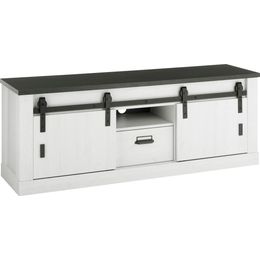 Lowboard Home Affaire, B:161cm H:61cm T:43cm, wei&szlig;, Wohnzimmer, Sideboards, "Sherwood, TV-Unterteil im Industrial-Style, Kommode, TV-Schrank",