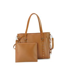 Harpa Damen Henkeltasche "ANNA"cognac, Lederimitat, unifarben, Taschen, in zeitlosem Design