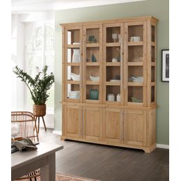Vitrine OTTO HOME, B:171cm H:210cm T:39cm, beige, Massivholz, Wohnzimmer, Schr&auml;nke, "Melissa", aus massiver Kiefer, FSC zertifiziert, Breite 171 cm