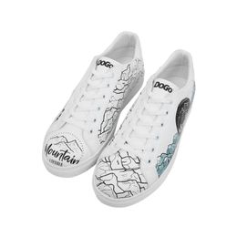 DOGO Damen Sneaker "Ace Low-Top Sneaker Mountain Explorer Damen Sneaker", Gr. 44, wei&szlig;, Lederimitat, Schuhe, Handgefertigt