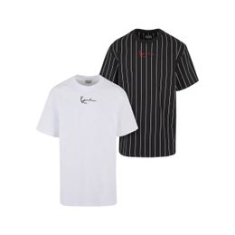 Karl Kani Herren T-Shirt "Karl Kani Herren KM222-101-1 KK 2-Pack Pinstripe + Essential Tee", schwarz-wei&szlig;, Gr. XS, bedruckt, 100% Baumwolle, Shirts