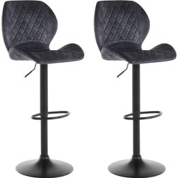 Barhocker Hela, B:42cm H:96cm T:51cm, grau, K&uuml;che, Hocker, "Sonja", 2 St&uuml;ck