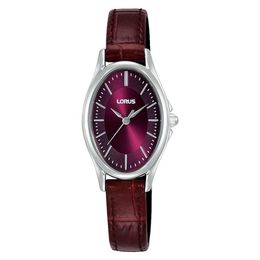 Lorus Damen Quarzuhrrotbraun, rot, Armbanduhren, Armbanduhr, Damenuhr, Lederarmband, analog
