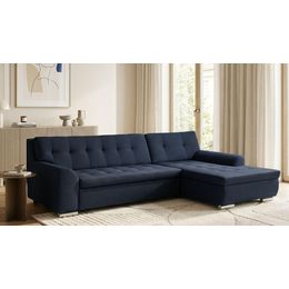 Ecksofa OTTO HOME, B:268cm H:83cm T:178cm, blau, 100% Polyester, Wohnzimmer, Sofas, "Torrnby 268 x 178 cm, mit Steppungen, modern & stabil", L-Form,