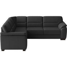 Sit & More Ecksofa SIT & MORE, B:255cm H:88cm T:225cm, schwarz, Wohnzimmer, Sofas, "Montego Leder, L-Form, B: 255cm", wahlweise mit Schlaffunktion und