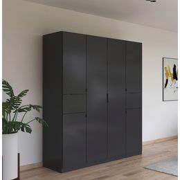 Dreht&uuml;renschrank Rauch, B:181cm H:210cm T:54cm, grau, Holzwerkstoff, Schr&auml;nke, "Kleiderschrank Schrank Garderobe W&auml;scheschrank TICAO", mit 2