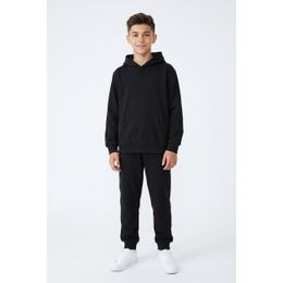 name it Jungen Jogginganzug "NKMVIAN SWEAT SET BRU NOOS", schwarz, Gr. 158, unifarben, Sweatware, Obermaterial: 100% Baumwolle, Sportanz&uuml;ge, aus