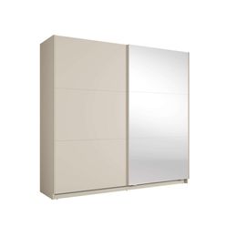 Kleiderschrank Home Affaire, B:221cm H:207cm T:60cm, beige, Jugendzimmer, Schr&auml;nke, "LISELOTTE mit Spiegel, wahlweise mit Beleuchtung, Breite 221
