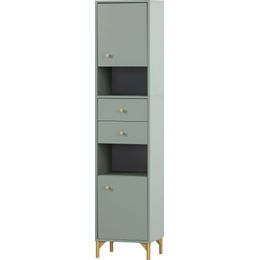 Hochschrank Welltime, B:40,3cm H:181,6cm T:33cm, gr&uuml;n, FSC-zertifizierter Holzwerkstoff, Badezimmer, Schr&auml;nke, "Ando, Hochschrank, Made in Germany,